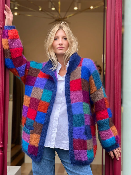 LONG JACKET PATCHWORK PASTELS – Rose Carmine